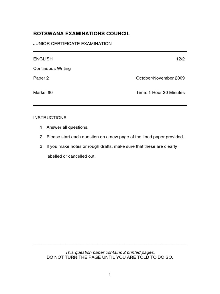 Paper 2 Revision 2020 ENGLISH | PDF | Question