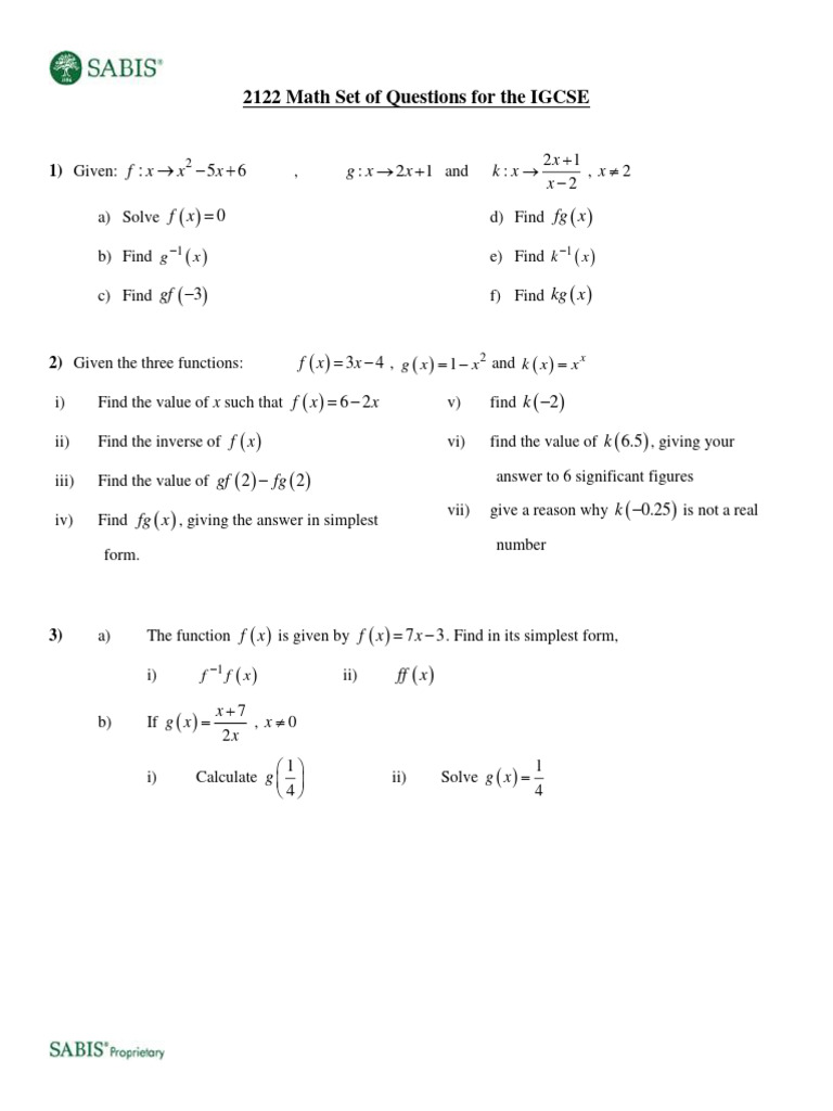 2122 IGCSE Math Set of Questions | PDF | Area | Euclidean Geometry