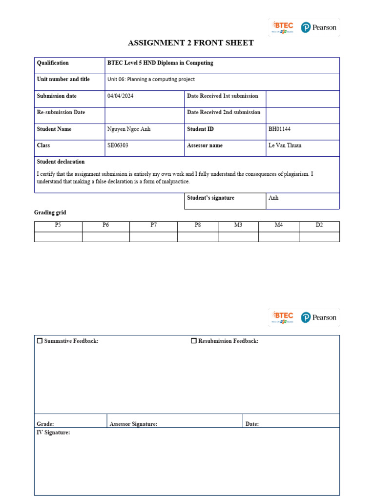 ASSIGNMENT 2 FRONT SHEET AutoRecovered | PDF | Business | Methodology