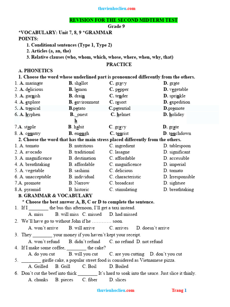 De Cuong On Tap Anh 9 Giua HK2 Nam 23 24 | PDF | Healthy Diet | Dieting