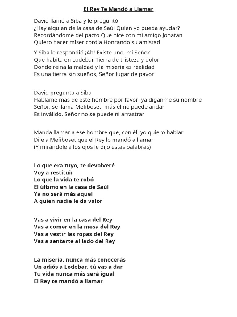 El Rey Te Mandó A Llamar | PDF