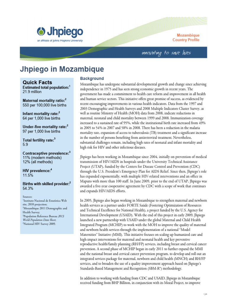 Jhpiego Mozambique | PDF | Preventive Healthcare | Hiv/Aids