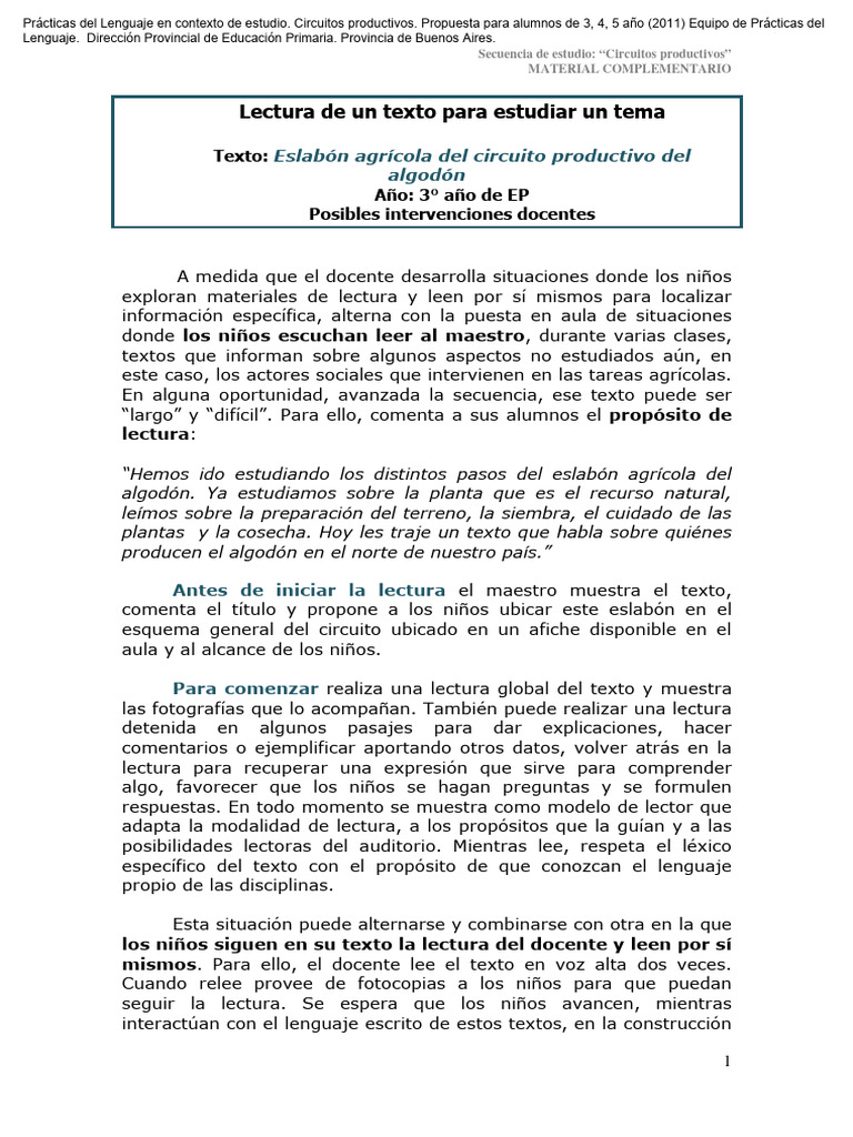 09 1 Ciclo Intervenciones - Lectura de Un Texto Difícil | PDF ...