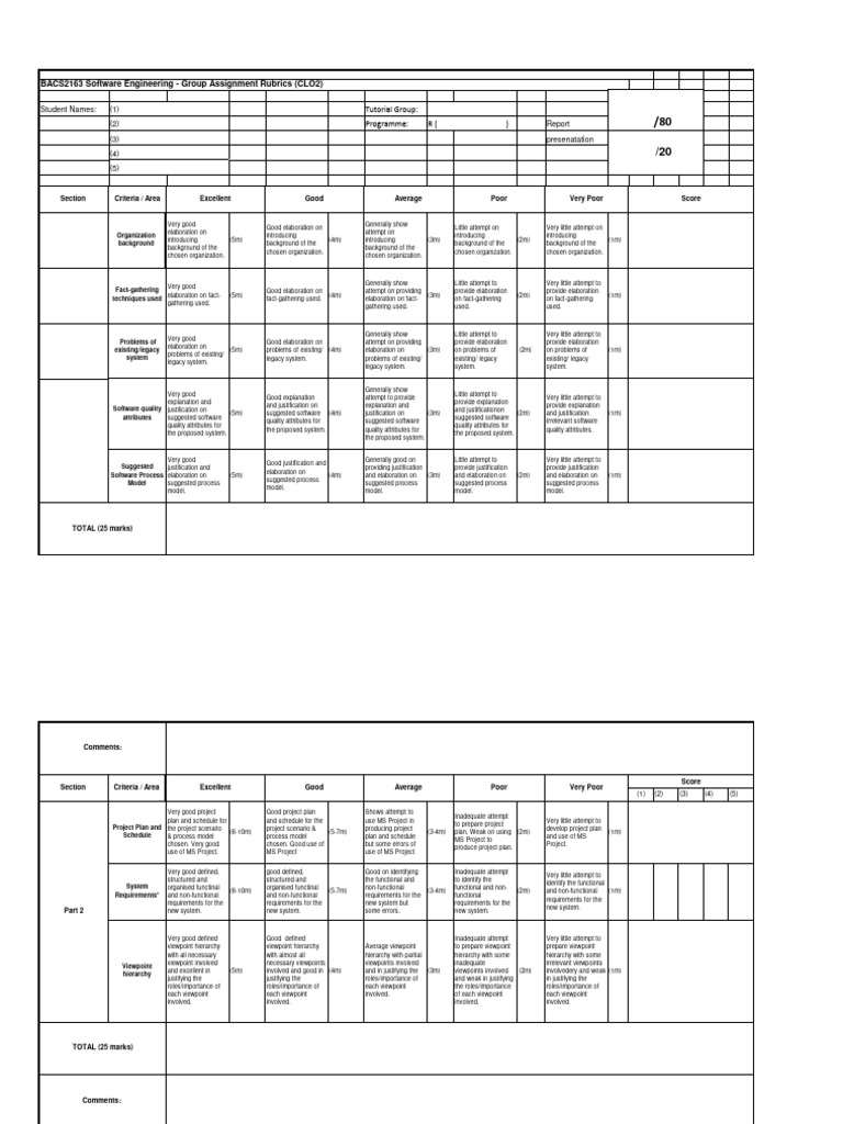 BACS2163 Assignment Rubrics - 202401 | PDF | Cognition