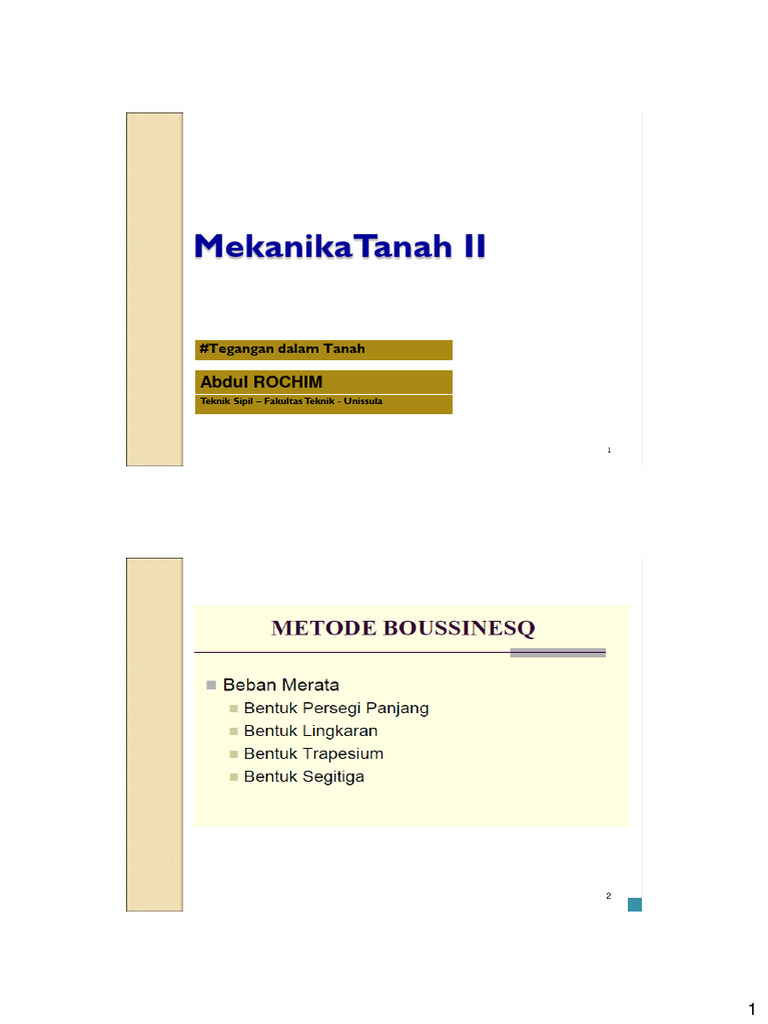 #2.Tegangan Dalam Tanah Akibat Beban Merata - Mektan II | PDF