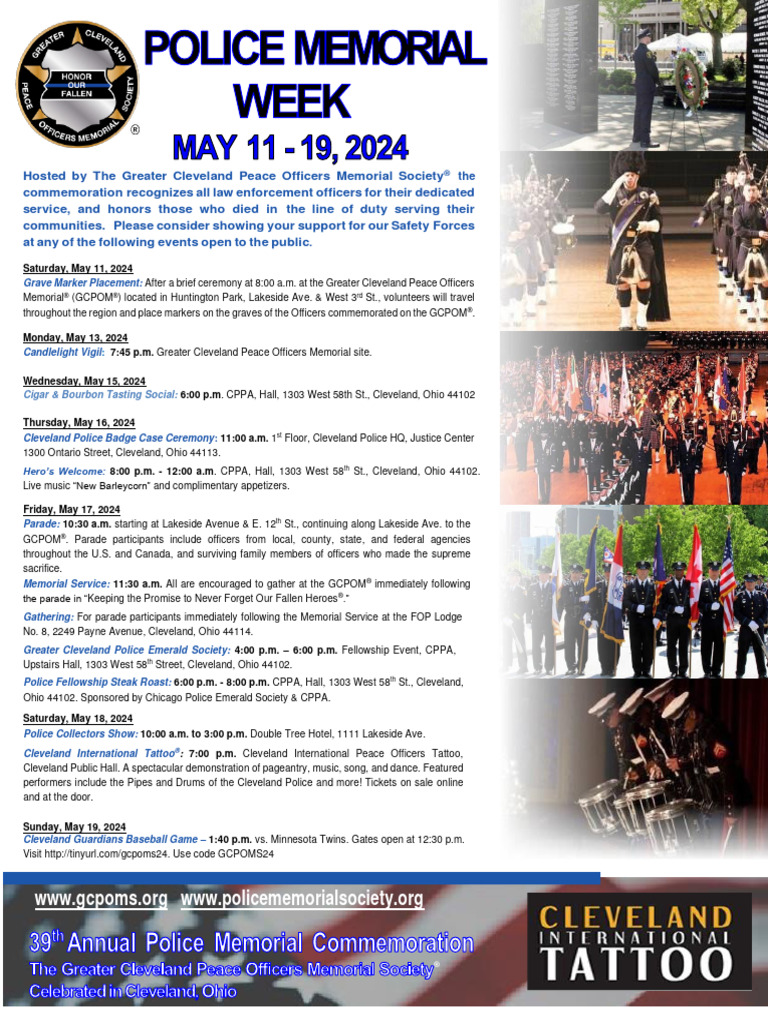 Greater Cleveland Peace Officers Memorial Society Police Week 2024 | PDF