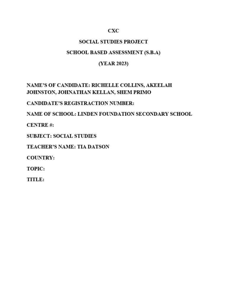 Social Studies SBA Sample | PDF | Questionnaire | Electronic Cigarette