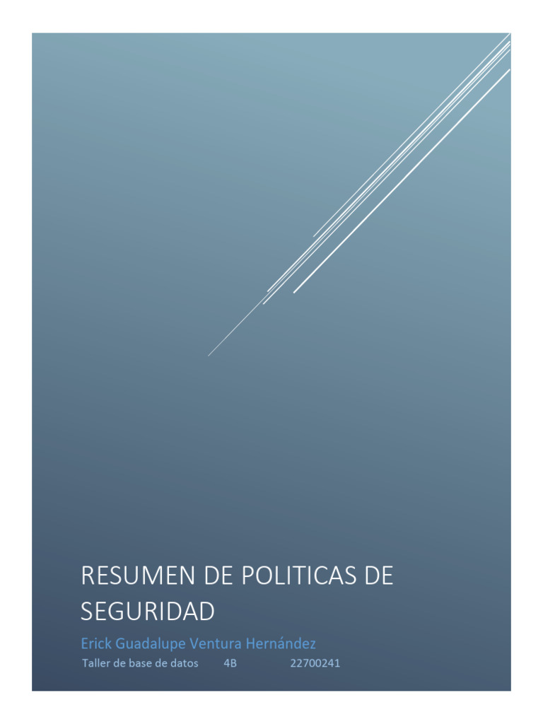 T3 PA1 Resumen de Políticas de Seguridad | PDF | La seguridad informática | Seguridad