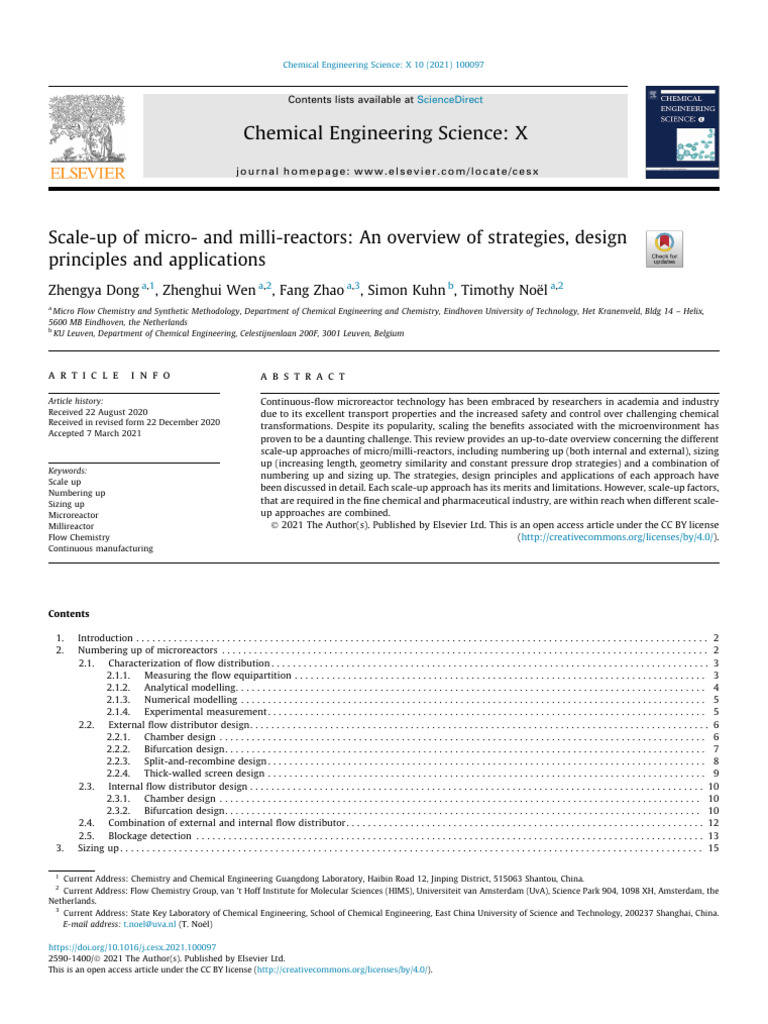 Scale - Up of Micro Reactors & Milli Reactors | PDF | Fluid Dynamics ...