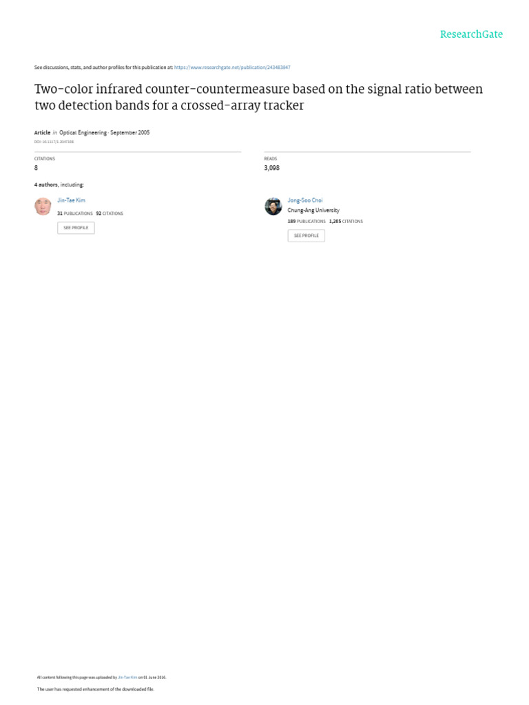 Two-Color Infrared Counter-Countermeasure Based On The Signal Ratio ...