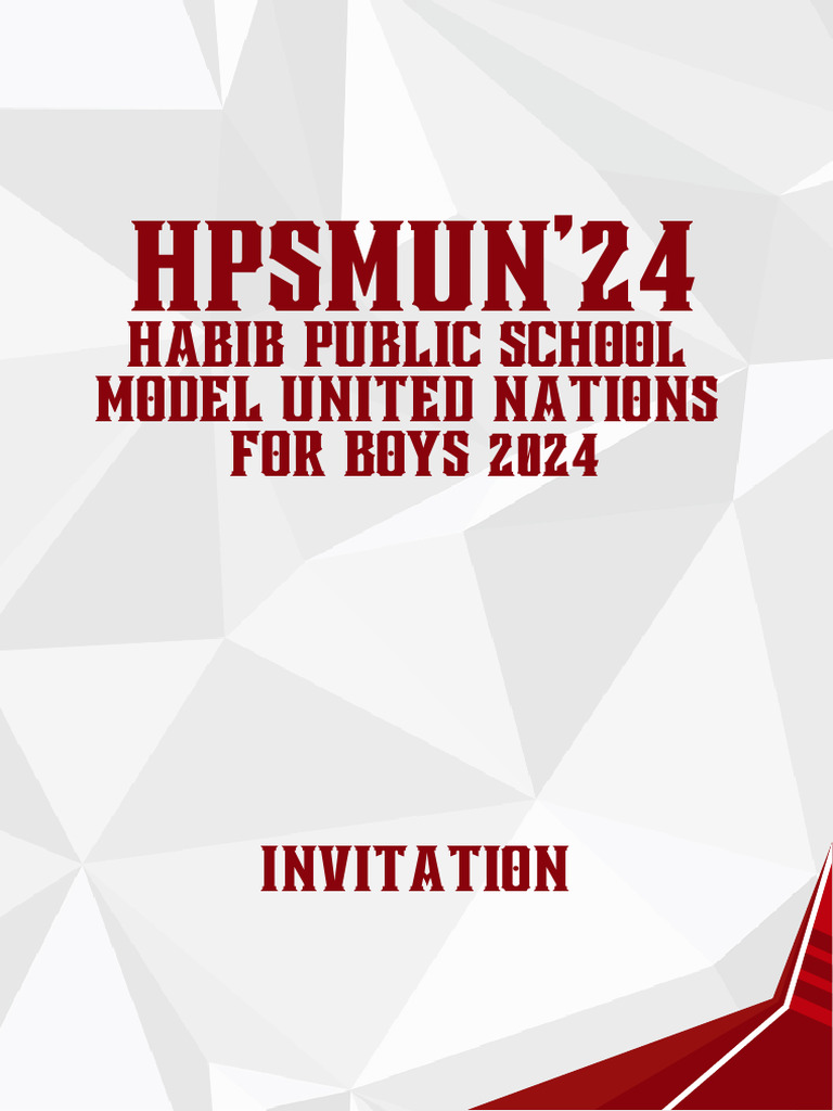 HPSMUN Invitation | PDF | United Nations | International Relations