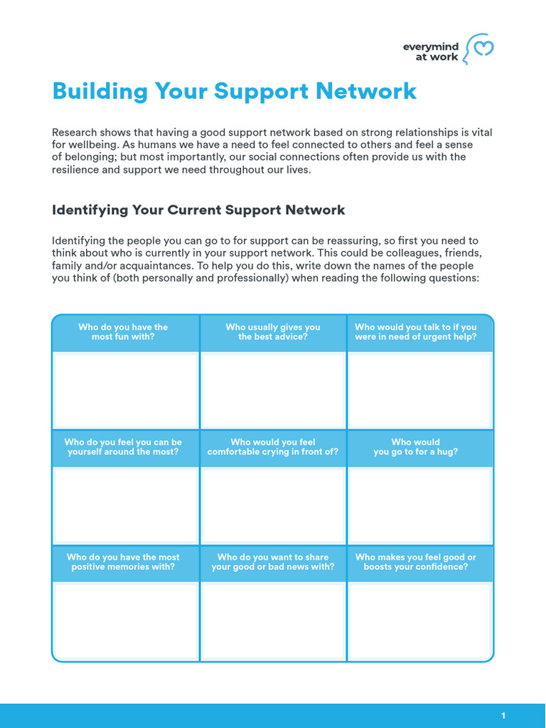 Building Your Support Network | PDF | Psychology | Social Psychology