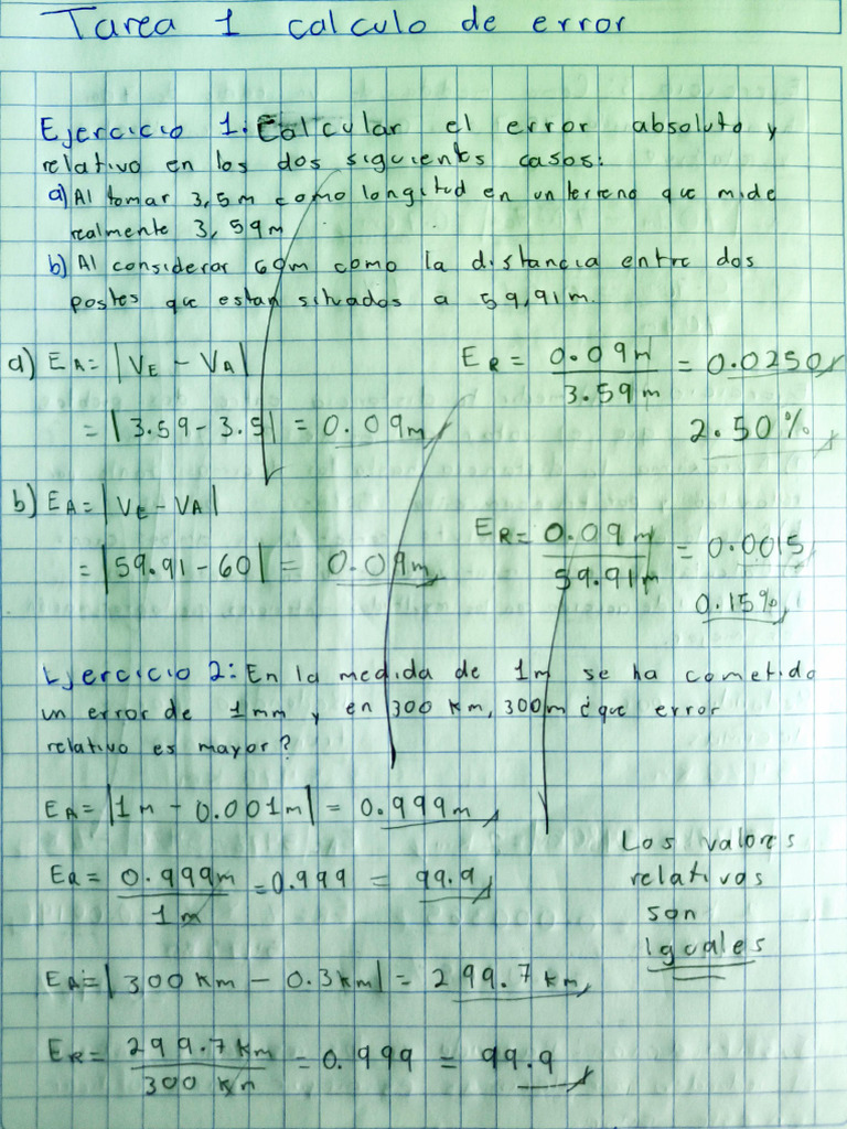 Calculo de Error | PDF