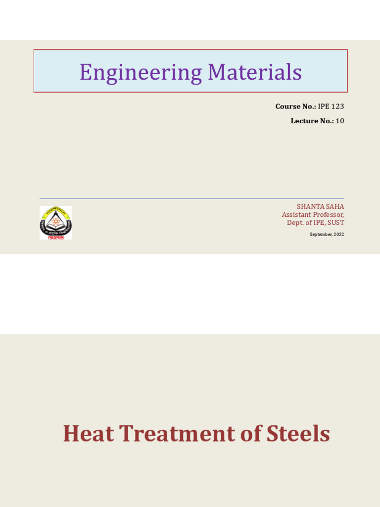 Heat Treatment Processes for Steels | PDF | Heat Treating | Steel