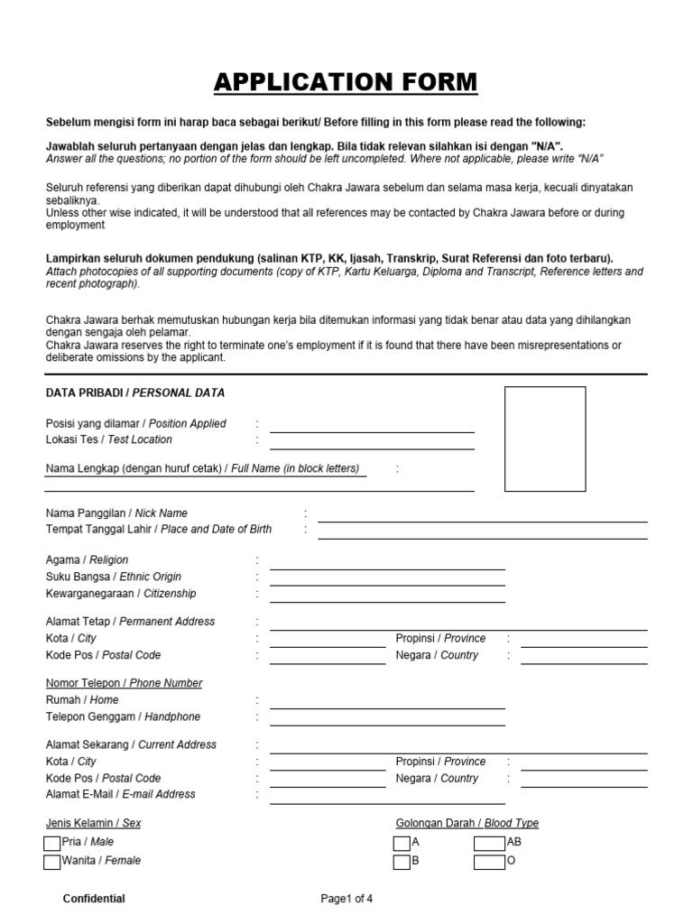 Aplication Form | PDF