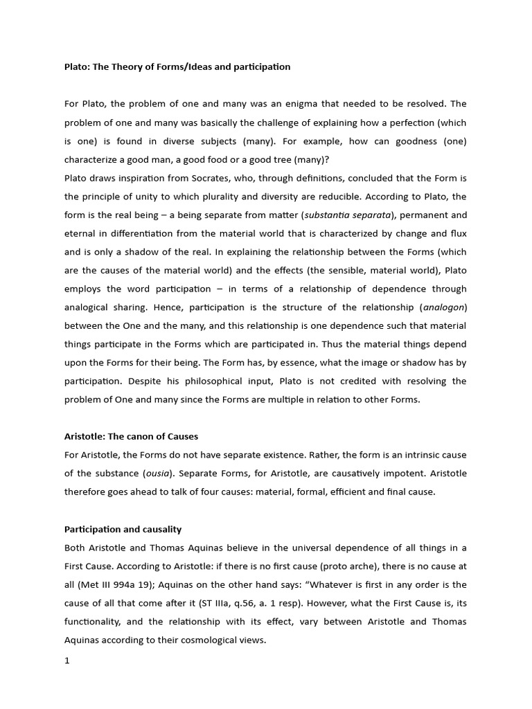 Participation Note | PDF | Existence | Plato