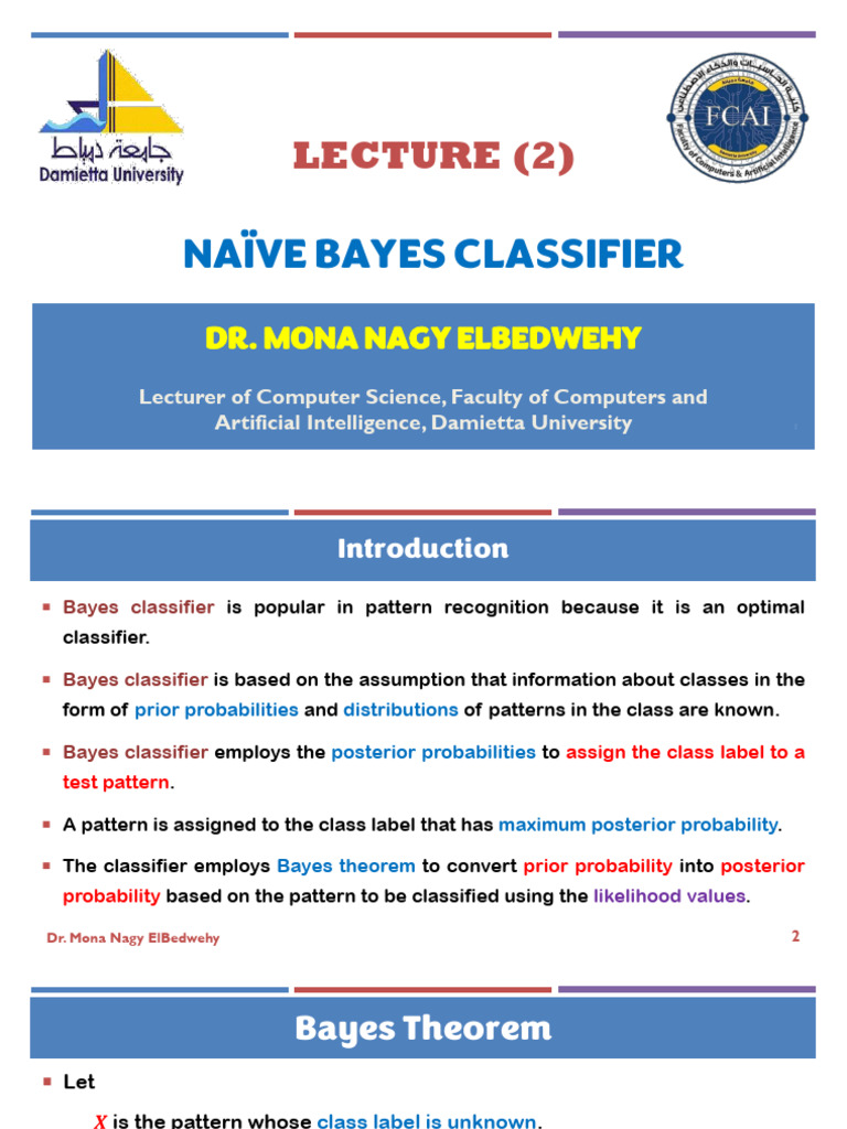 Pattern Recognition - Lec02 | PDF | Statistical Classification | Artificial Intelligence