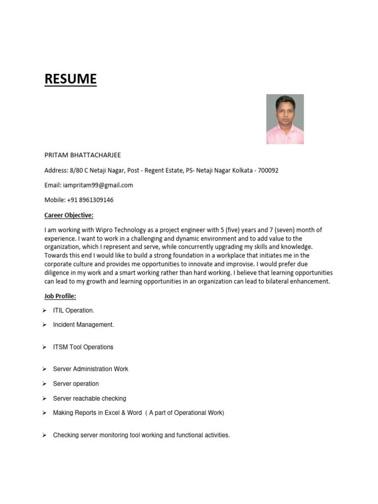 Resume of Pritam | Download Free PDF | Server (Computing) | Computing