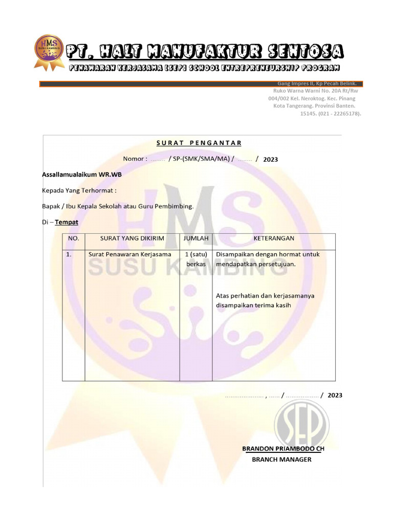 Proposal HMS Brandon Sma | PDF
