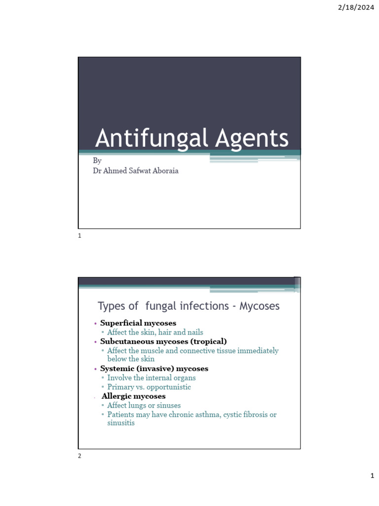 Antifungal Agents 2024 | PDF | Candidiasis | Mycology