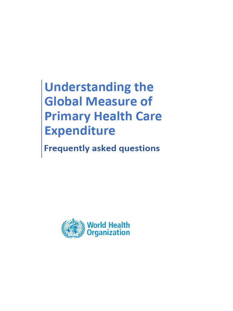 Understanding The Global Measure of Primary Health Care Expenditure ...