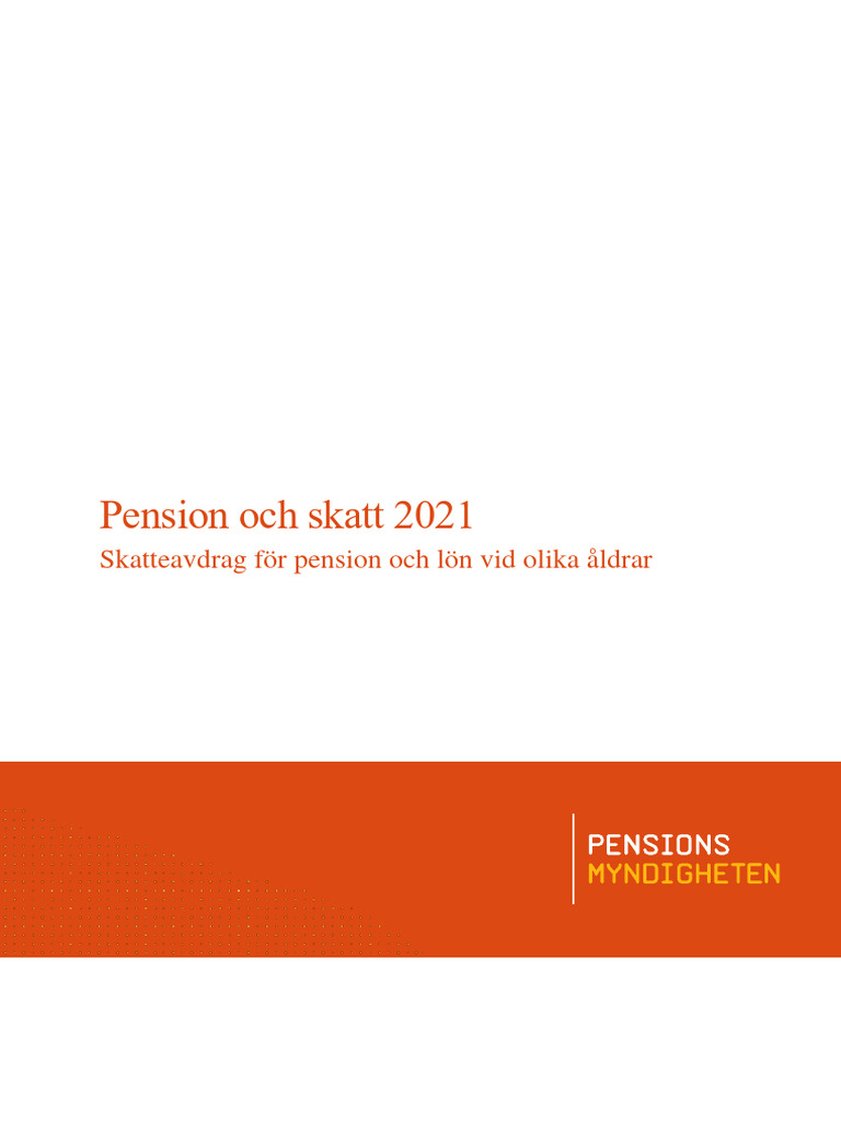 Pension Och Skatt 2021 | PDF