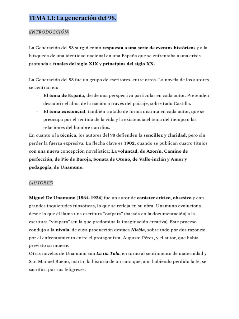 Generación 98 | PDF | Historia