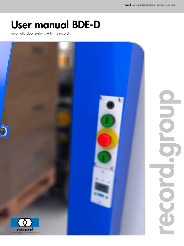 BDE-D Automatic Door System Manual | PDF | Parameter (Computer ...