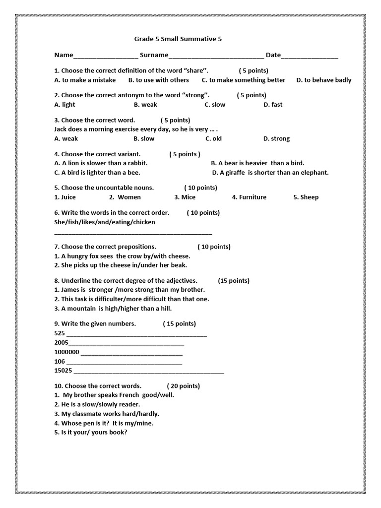 Grade 5 Small Summative 5 (Gulshan Anar) | PDF