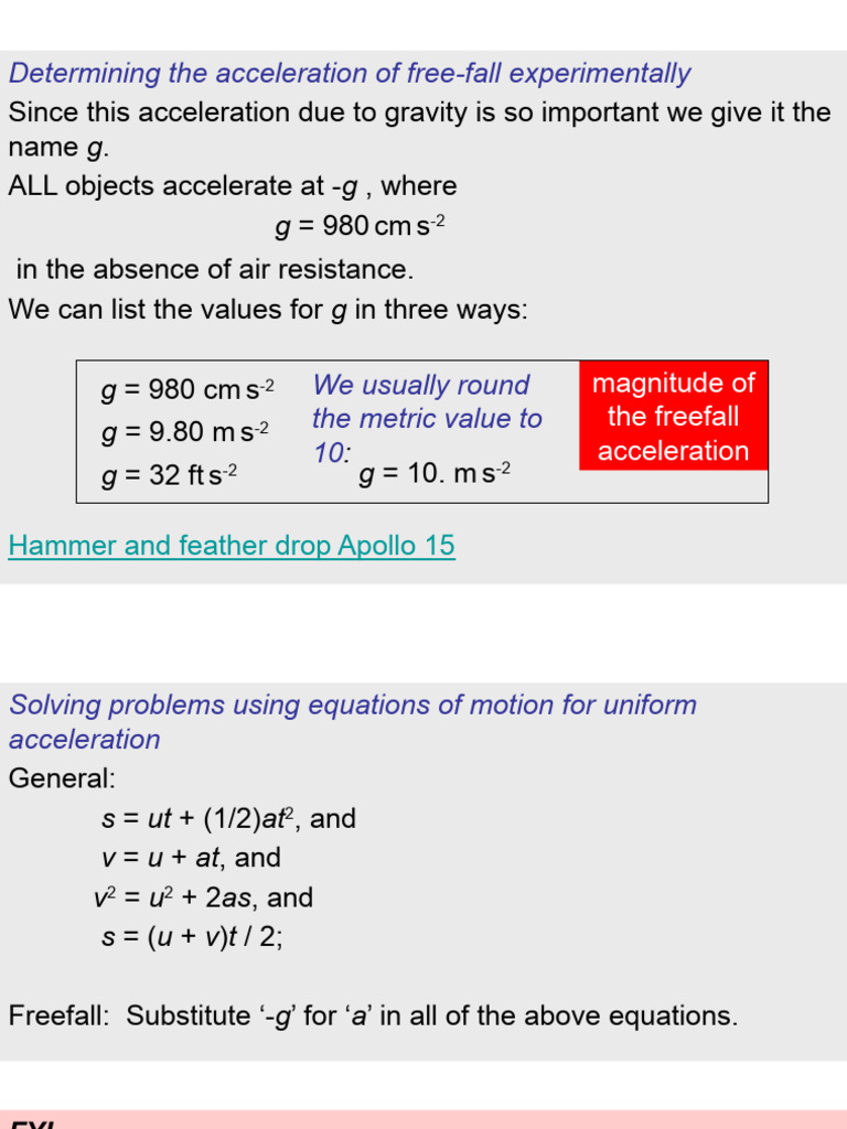 Experimental Free-Fall Acceleration Analysis | PDF | Acceleration | Velocity