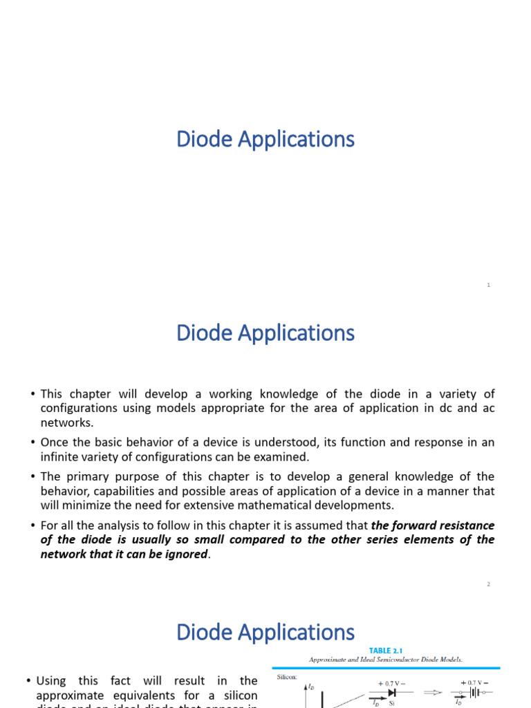 ELECTRONICS-I-2. Diode Applications | Download Free PDF | Rectifier | Diode