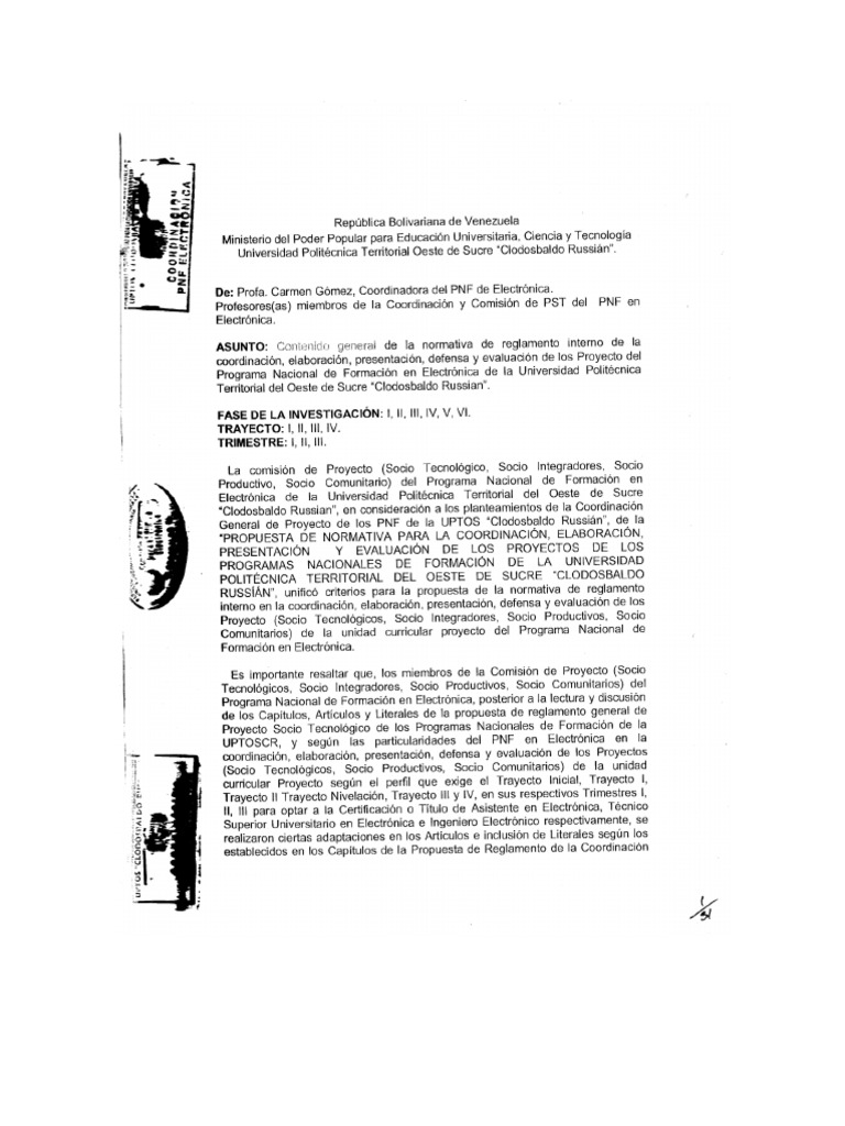 Normativa y Reglamento Proyectos PNF | PDF Normativa y Reglamento Proyectos PNF | PDF