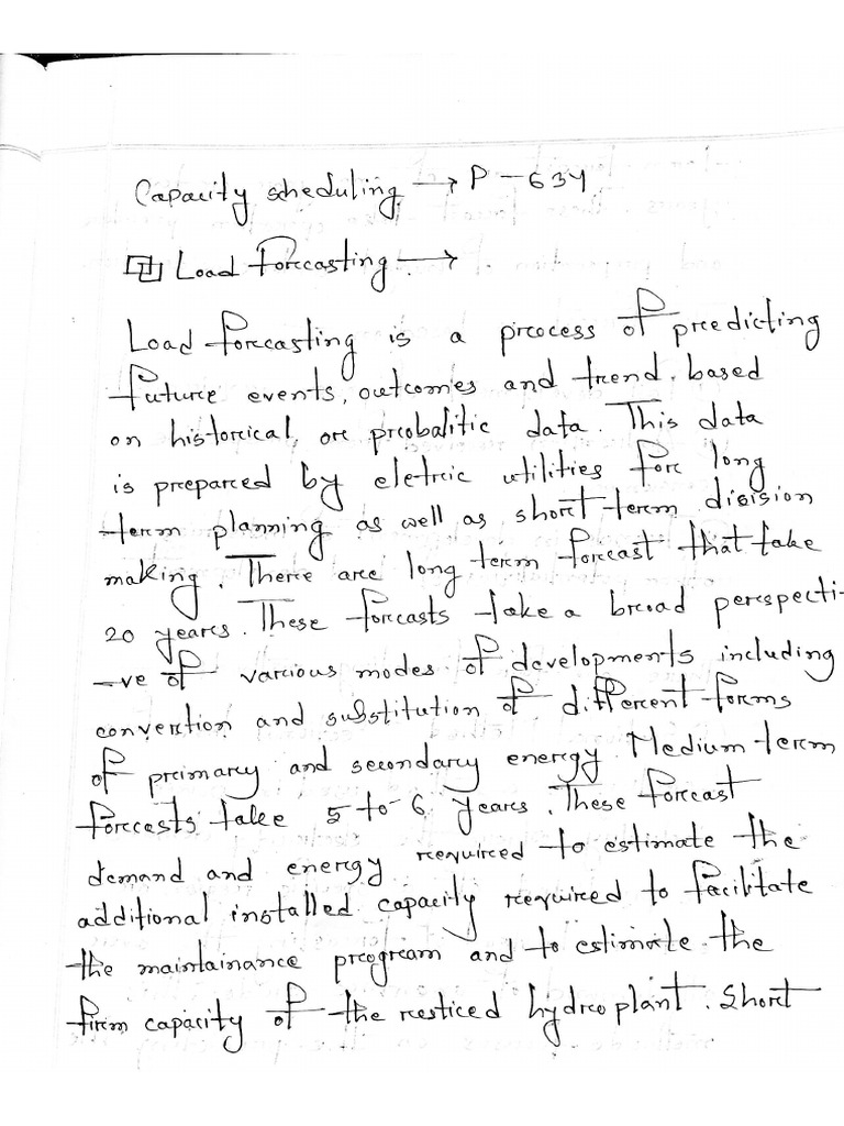 Load Forecasting Note | PDF