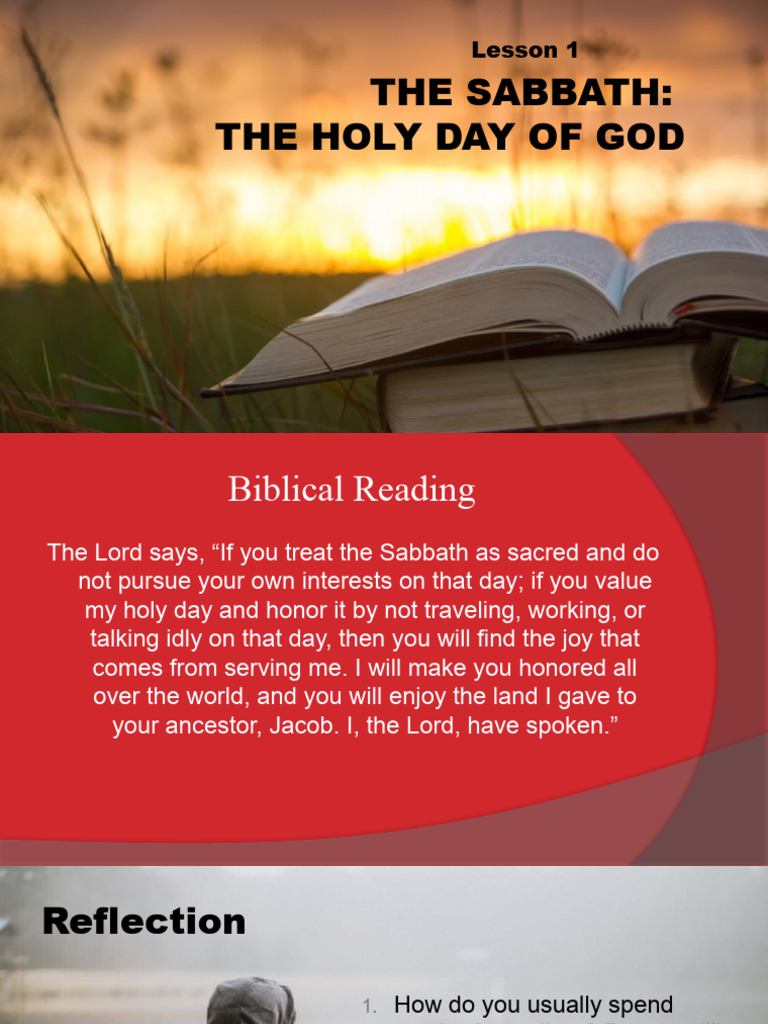 01 - The Sabbath Day Lesson 1 | PDF