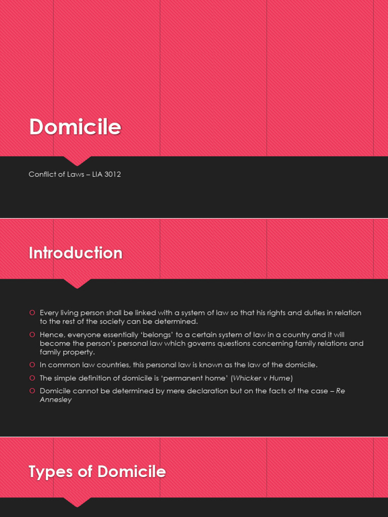 Domicile | PDF | Domicile (Law) | Social Institutions
