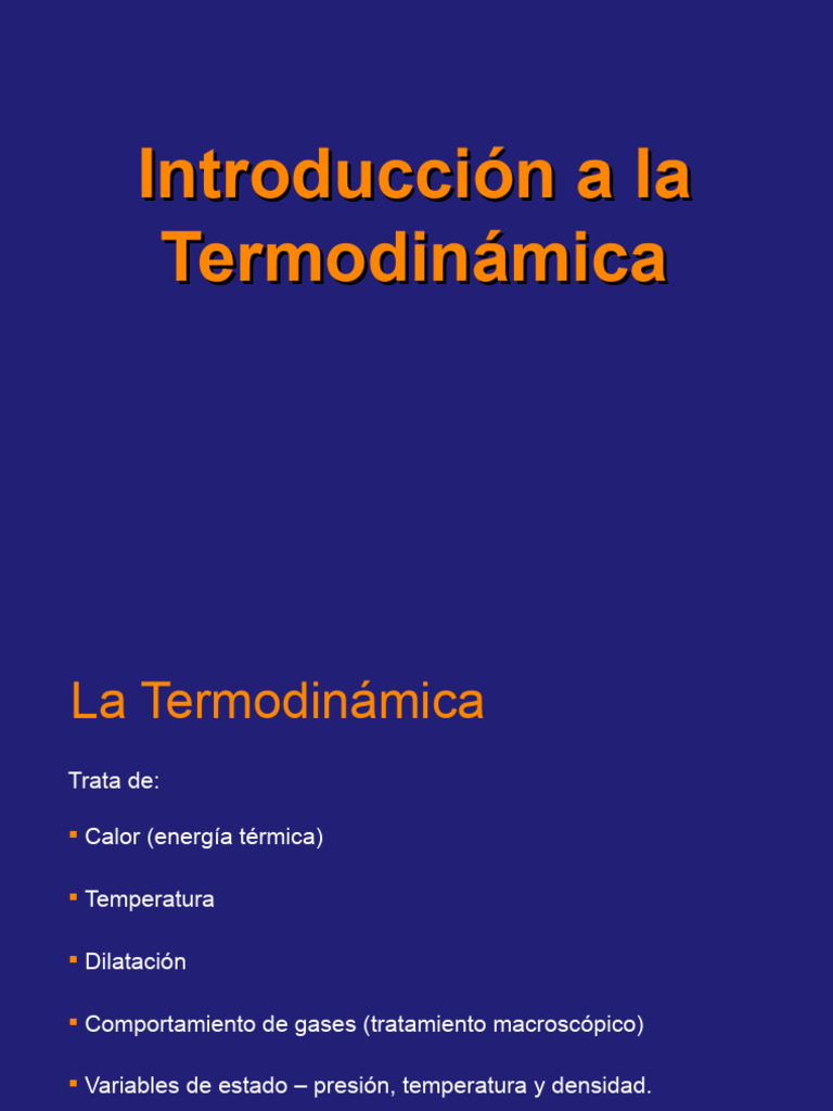 Introduccion Termodinamica | PDF | Temperatura | Calor