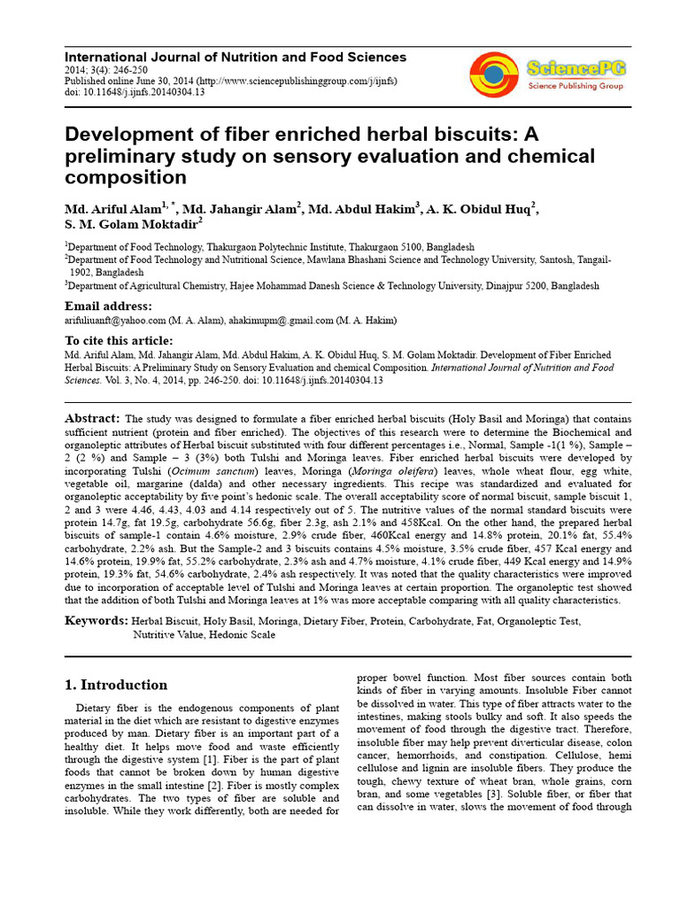Development_of_Fiber_Enriched_Herbal_Bis | PDF | Dietary Fiber | Diet & Nutrition
