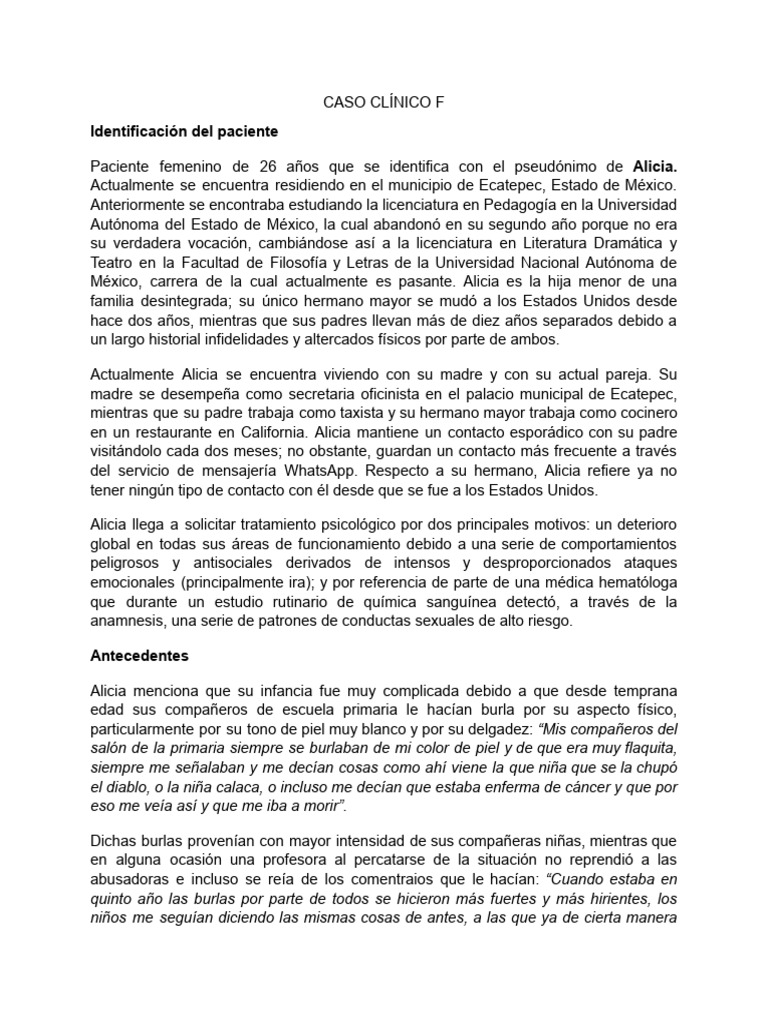 Caso Alicia | PDF | VIH / SIDA | Ira