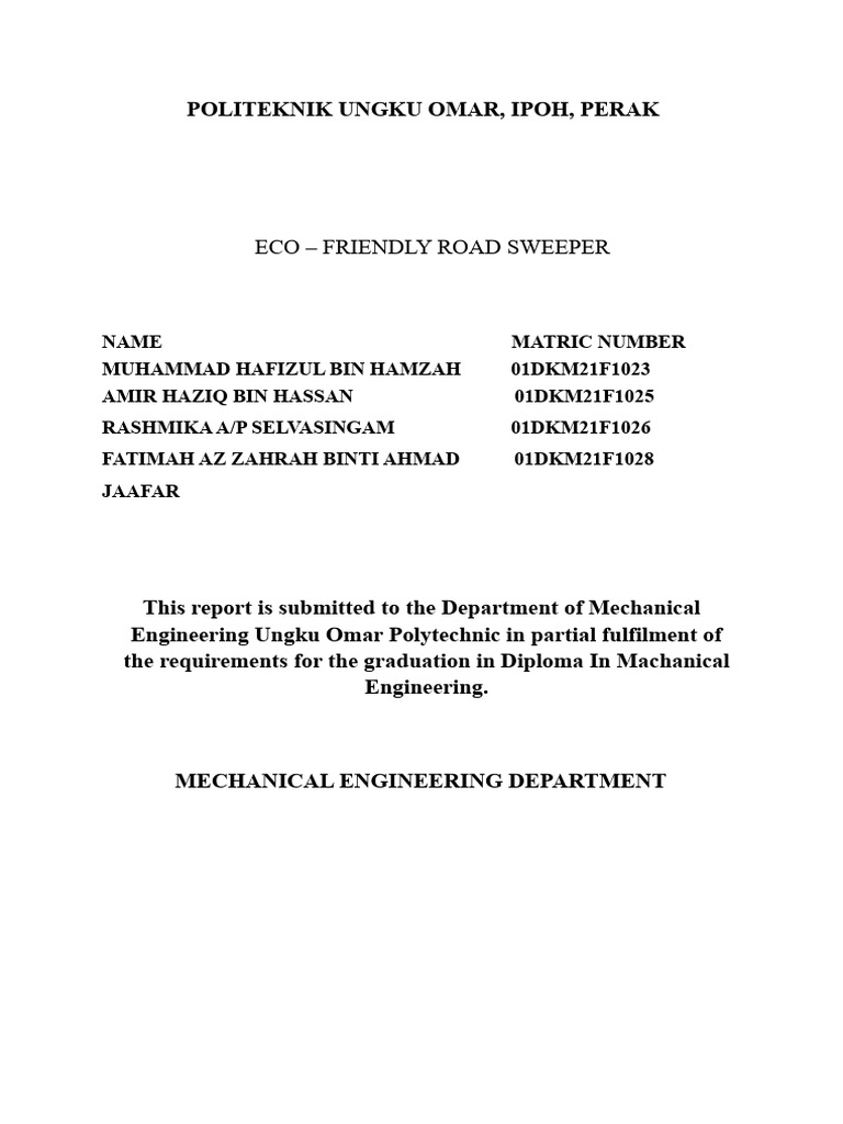 Politeknik Ungku Omar Cover Page | PDF