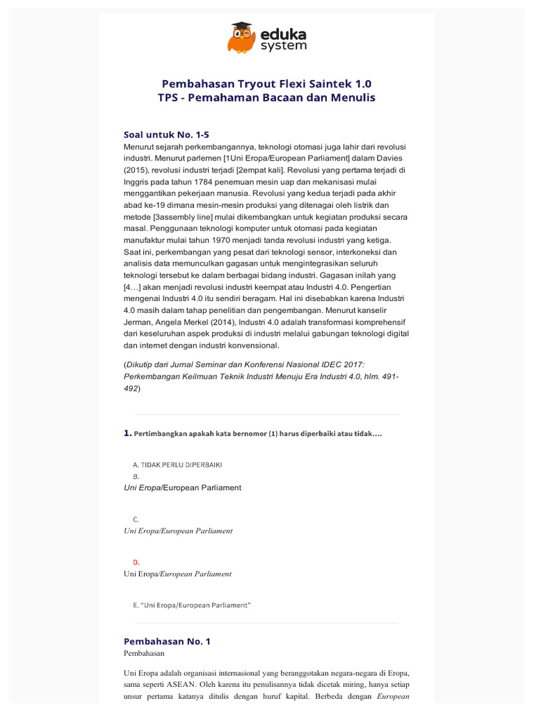 TPS - Pemahaman Bacaan Dan Menulis | PDF | Komputer