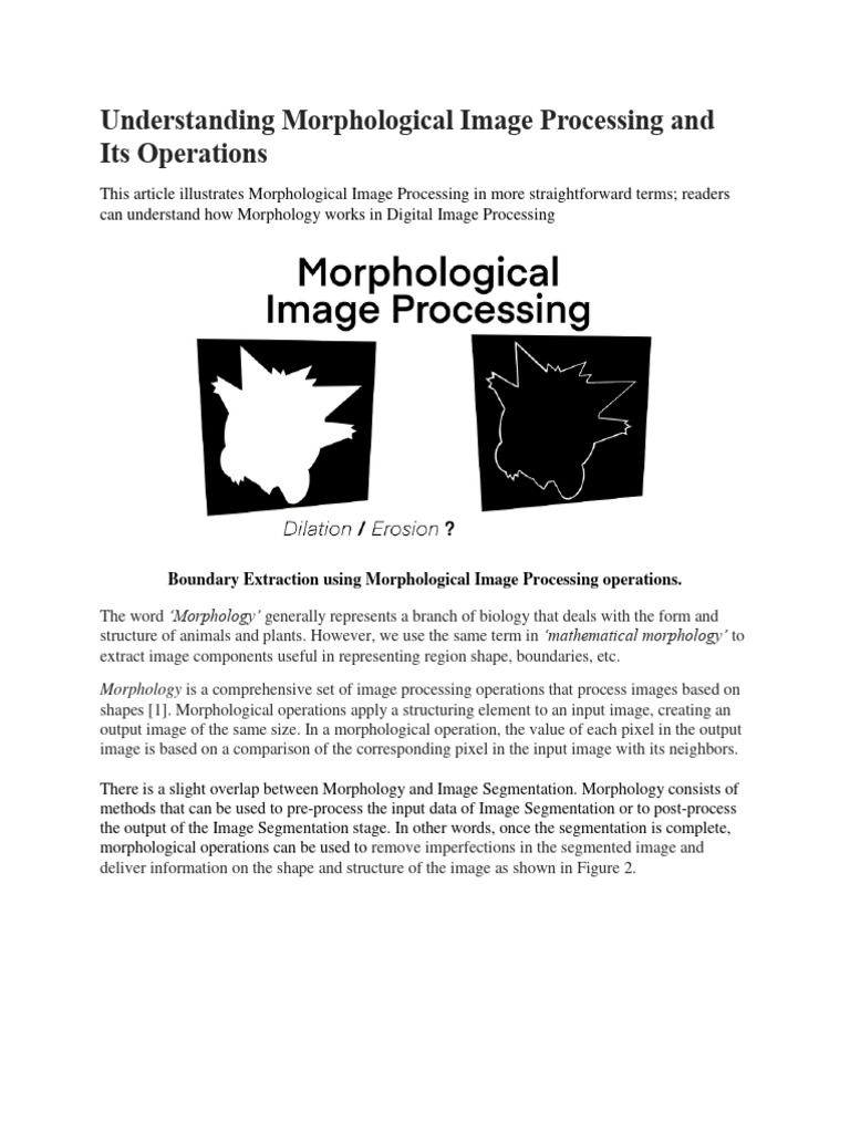 Morphological Image Processing Explained | PDF | Image Segmentation ...