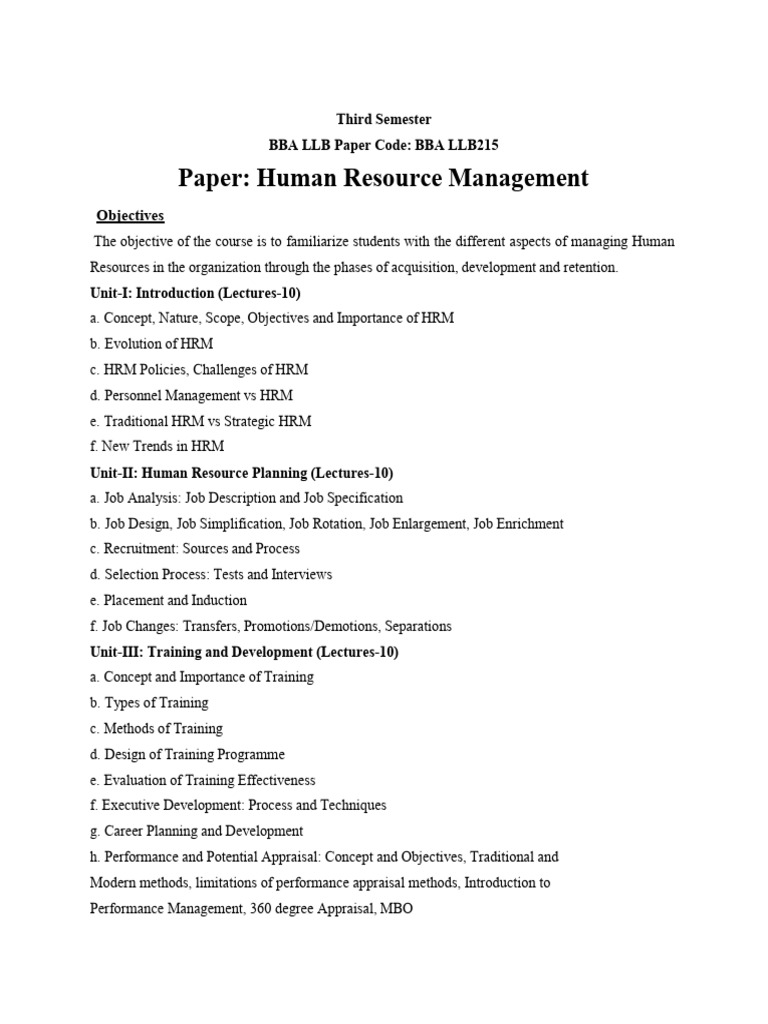 HRM Notes | PDF | Human Resource Management | Human Resources