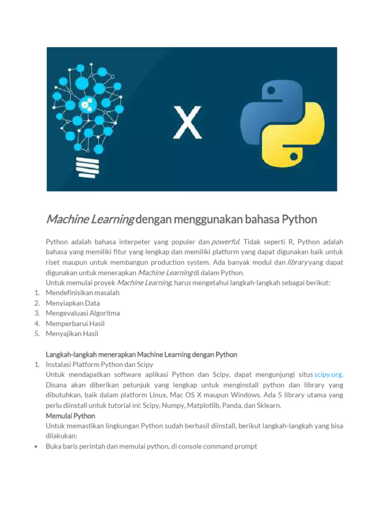 Machine Learning Dengan Menggunakan Bahasa Python | PDF | Metode ...
