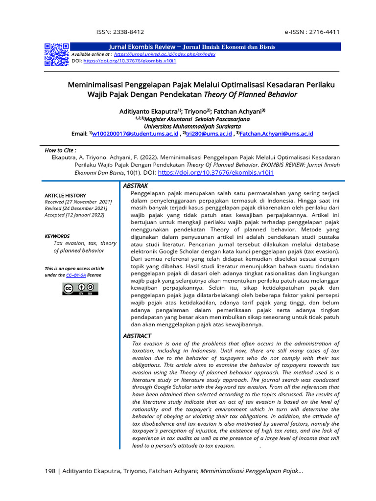 1761-Article Text-5349-2-10-20220119 | PDF | Bisnis | Pengelolaan Keuangan & Uang