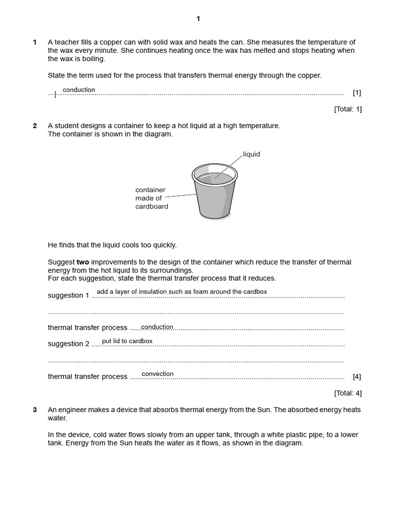 Thermal energy transfer. | PDF | Heat | Solar Energy