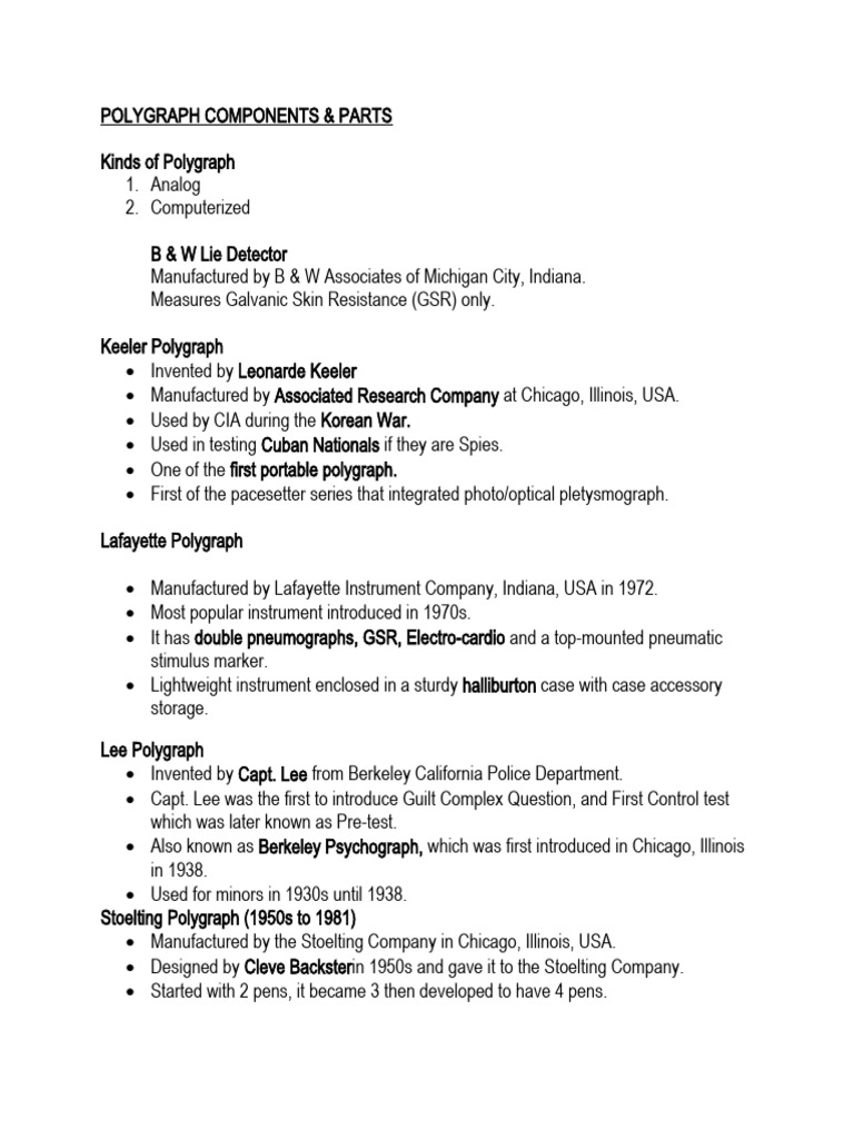 POLYGRAPH COMPONENTS | PDF | Polygraph