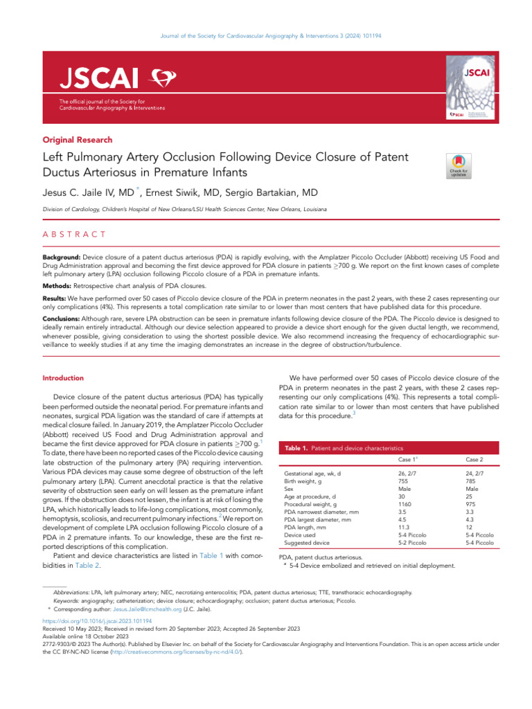 Left-Pulmonary-Artery-Occlusion-Following-Device-C | PDF | Stent ...