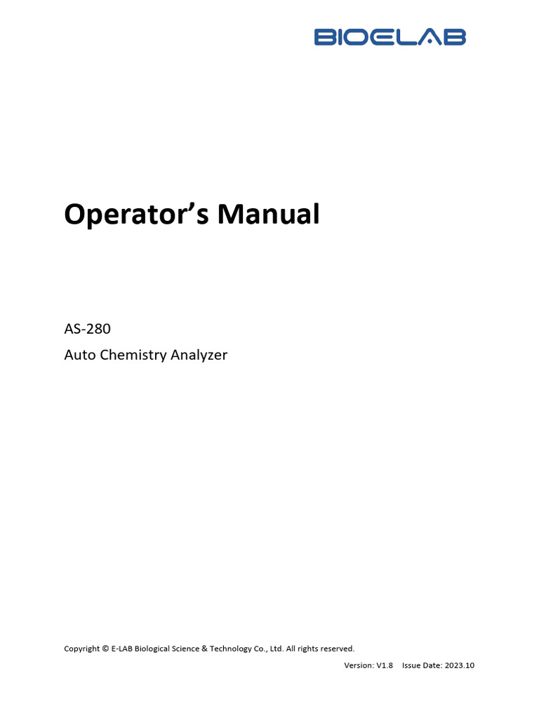 As-280 Operator's Manual V1.8 | PDF | Power Supply | Ac Power Plugs And ...