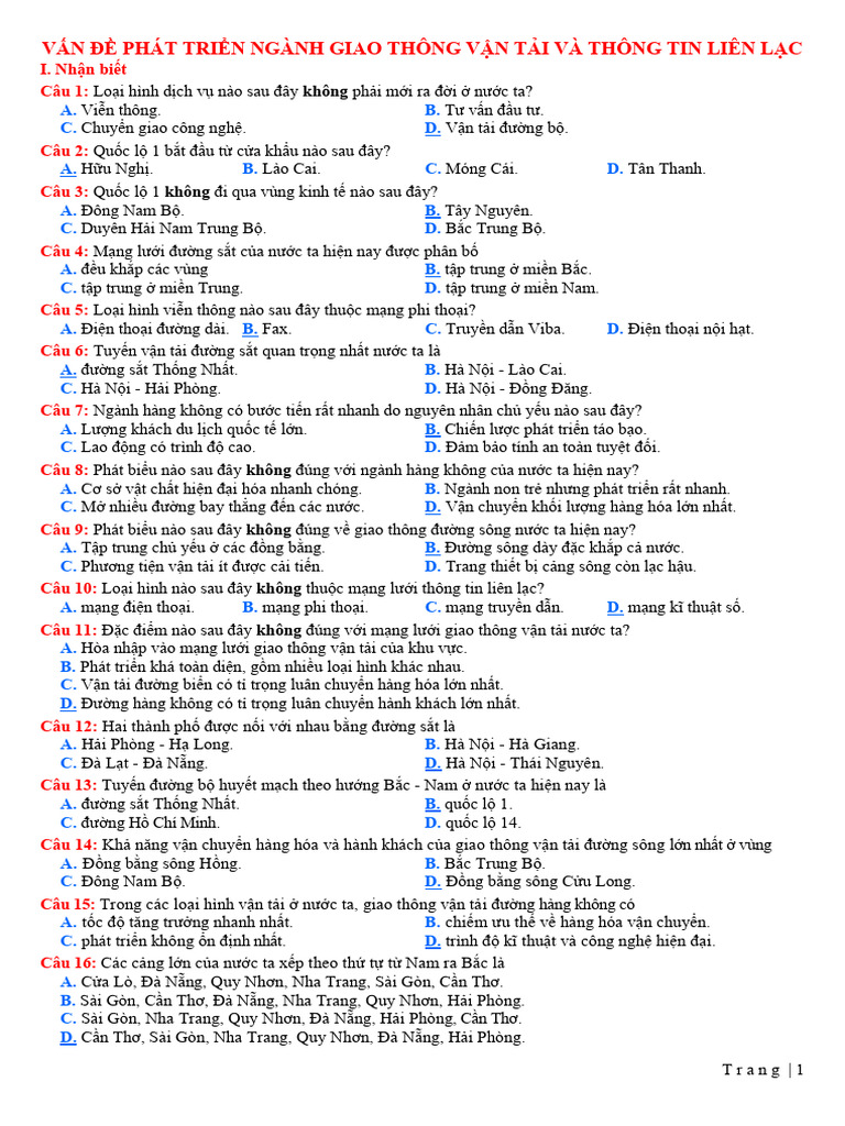 ôn tập thi hk2 | PDF