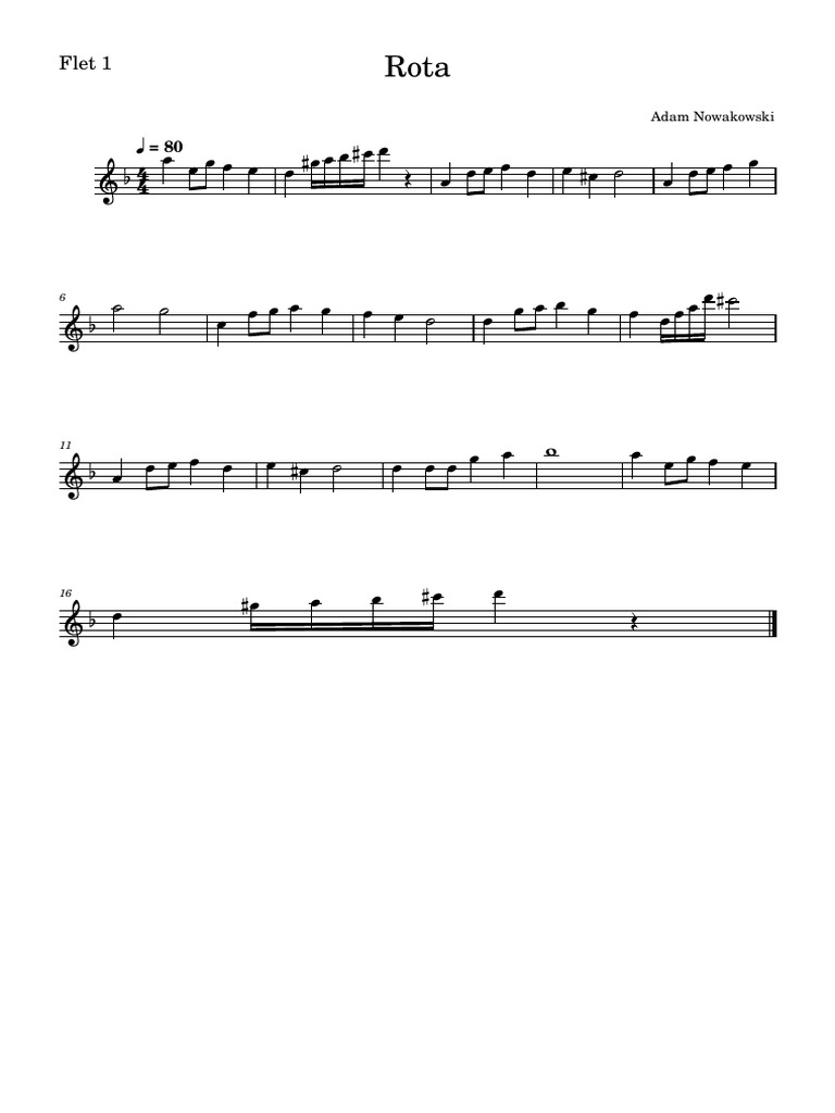 Rota Partie | PDF | Musical Instruments
